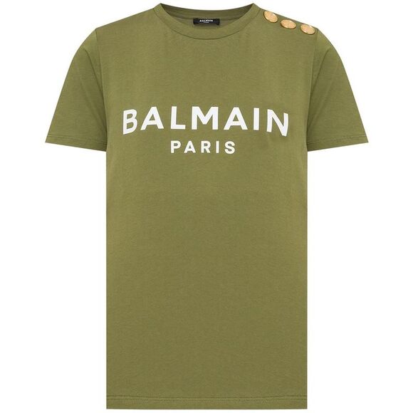 Balmain | Tops | Balmain Green Cotton Tops Womens Tshirt | Poshmark